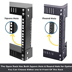 TECHTOO Wall Mount Rack Open Frame 19Inch Server Equipment Rack Heavy Duty Network Equipment Rack 13.7 Inch Deep - Black (09U)