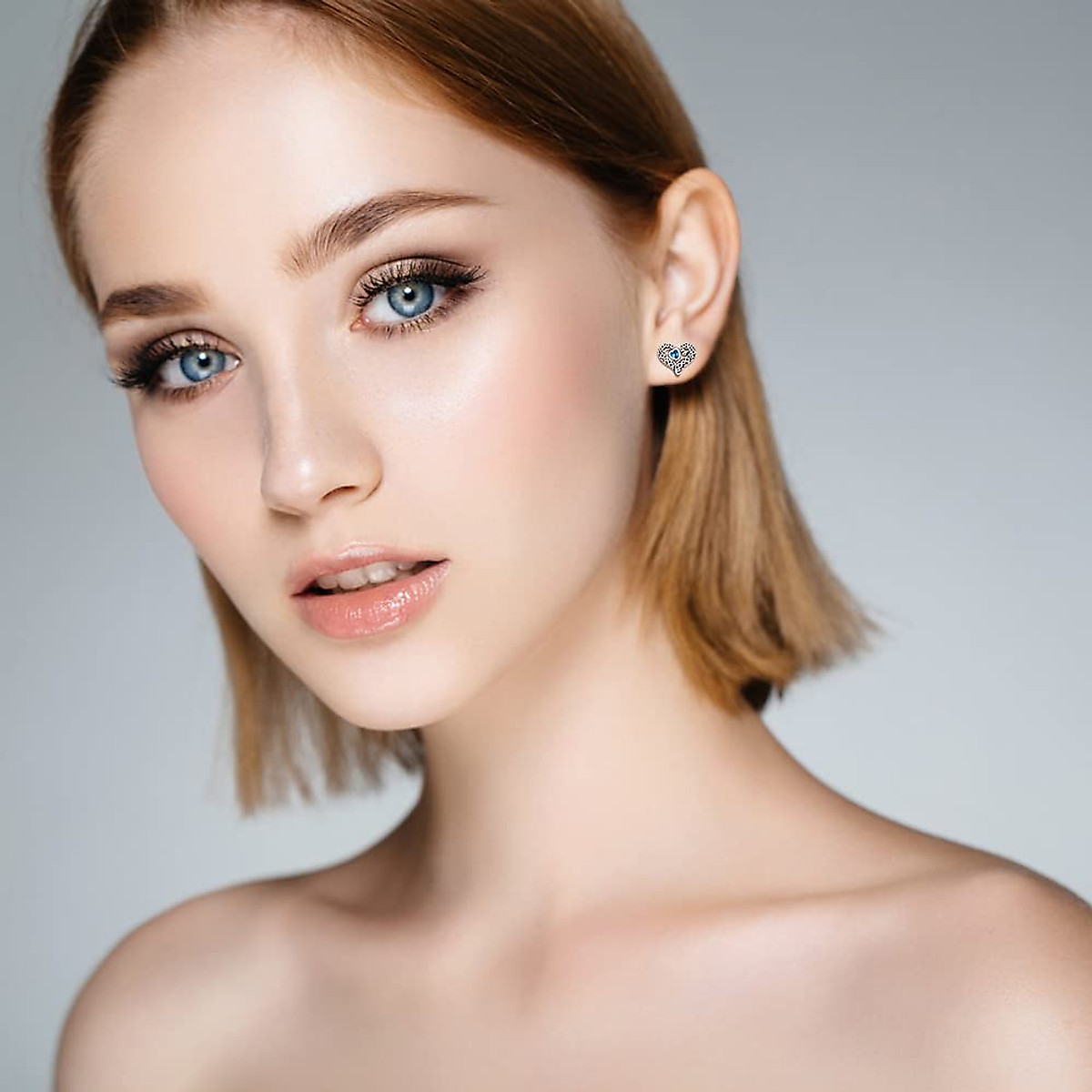 Tentacle Earrings for Women Sterling Silver Blue Heart Cubic Zirconia Ocean Black Octopus Tenticles Earrings Studs Gifts for Her