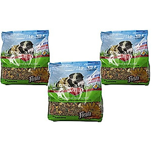 (3 Pack) Kaytee Fiesta Max Guinea Pig Food, 4.5 Pound Bags