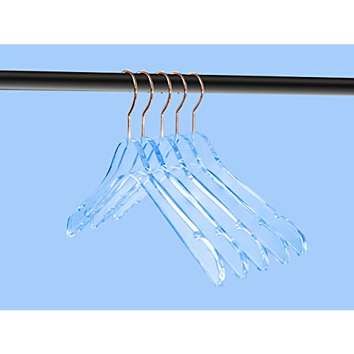 Acrylic Hangers (Rose Gold) Boutique Hangers Premium Clear Lucite Plexiglass Clothes Hangers
