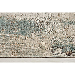 Ladole Rugs Indoor Outdoor Area Rug Living Room Bedroom Entrance Hallway Carpet in Beige Cream 5x8 (5'3" x 7'5" 160cm x 230cm)