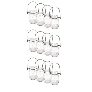 Sunshine Mason Co. Pint Sized Glass Mason Jars with Hanger Handles Set of 12