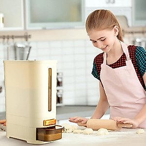 Teenyyou 30 Lbs Airtight Rice Dispenser Sealed Large Rice Container with Cup Moisture Proof Cereal Dispenser Grain Dispenser Storage Container for Pantry Baking Cooking Kitchen Restaurants