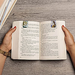 Desecraft 18Pcs Cute Cats Magnetic Bookmarks Page Markers Clips for Kids Woman Teacher Students Reading Planner Books School Office Stationery