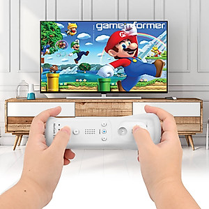 2 Pack Wii Remote Controller with Motion Plus, Wireless Controller for Nintendo Wii and Wii U, with Silicone Case and Wrist Strap, No Nunchucks