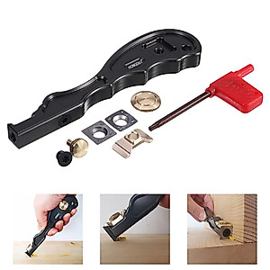 HONGDUI 2 in 1 Mini Wood Carbide Scraper Glue Scraper Remover Aluminum Alloy Handle Woodworking Tool