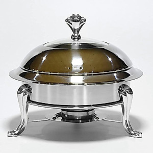 FLTRGO Food Warmer for Parties Buffets, Food Warming Tray Chafing Dish Buffet Set, Round Durable Chafer and Buffet Warmer Set, Stainless Steel Chafer for Kitchen Party Dining Buffet