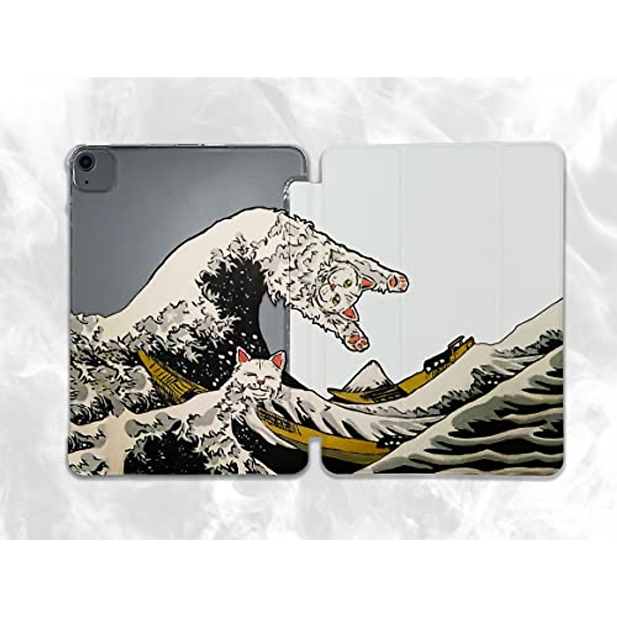 Great Wave Kanagawa Cat case Compatible with iPad Mini Air Pro 7.9 8.3 9.7 10.2 10.9 11 12.9 inch Pattern Cover New 2022 2021 Trifold Stand 3 4 5 6 7 8 9 Generation 583 (11" Pro 1/2/3 gen)