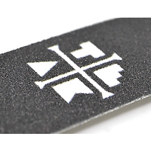Teak Tuning 3PK Premium Fingerboard Skate Grip Tape, Black & White Logo Edition - 38mm x 114mm - Set of 3 Sheets - Adhesive Backing