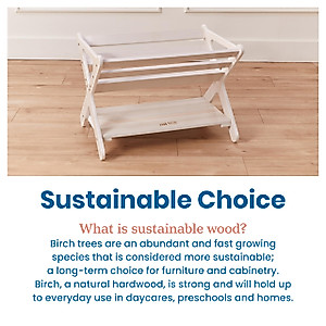 ECR4Kids Book Caddy with Shelf, Bookshelf with Storage, White Wash