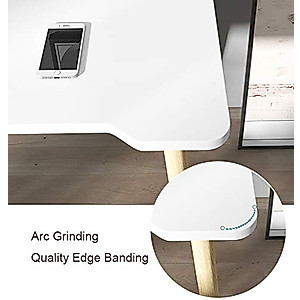 Modern Simple Style Computer Desk,Solid Wood Ergonomic Writing Table Workstation,Pc Laptop Study Writing Desk Workstation for Home Office