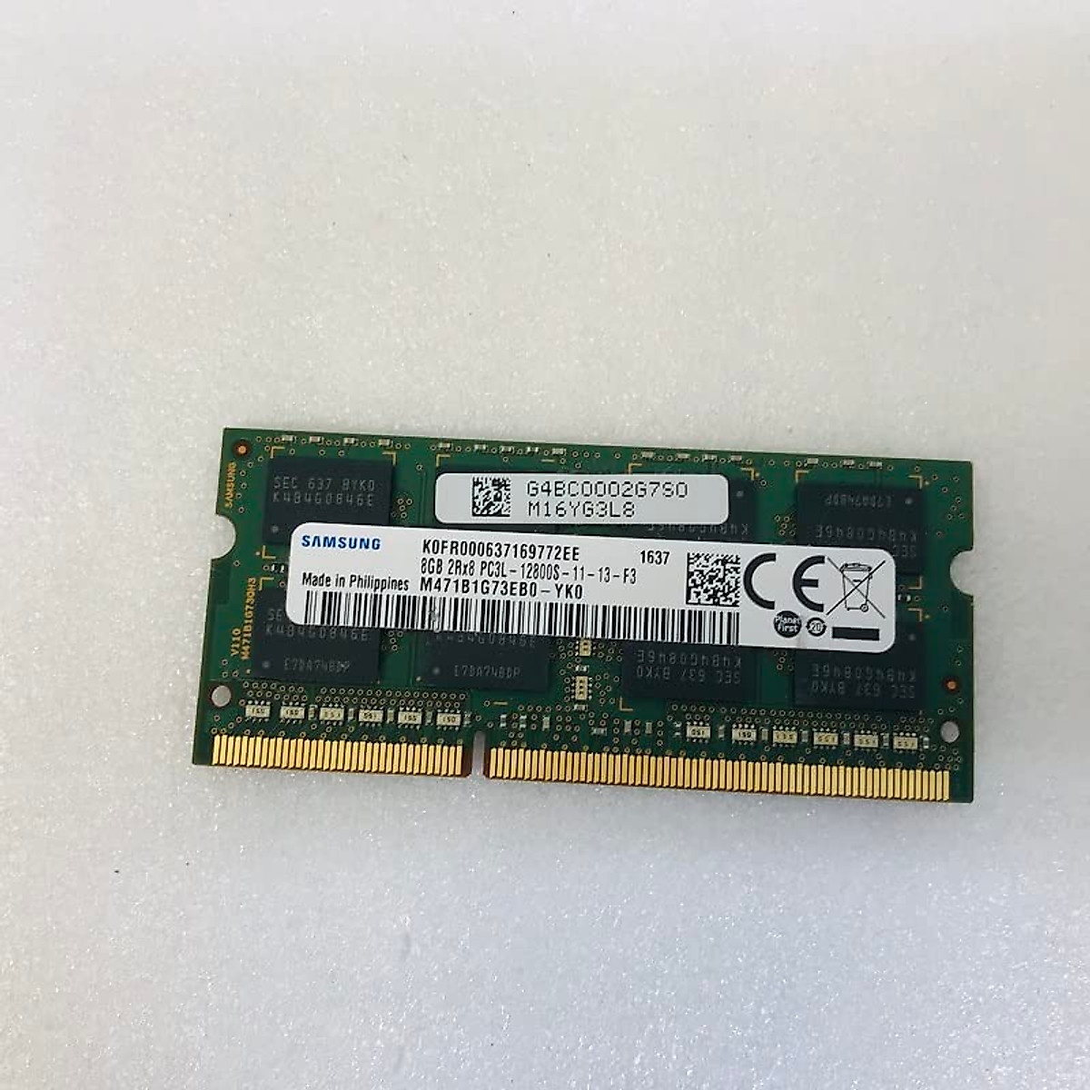 SAMSUNG Memory 8GB 2Rx8 PC3L-12800S-11-13-F3 RAM M471B1G73EB0-YK0