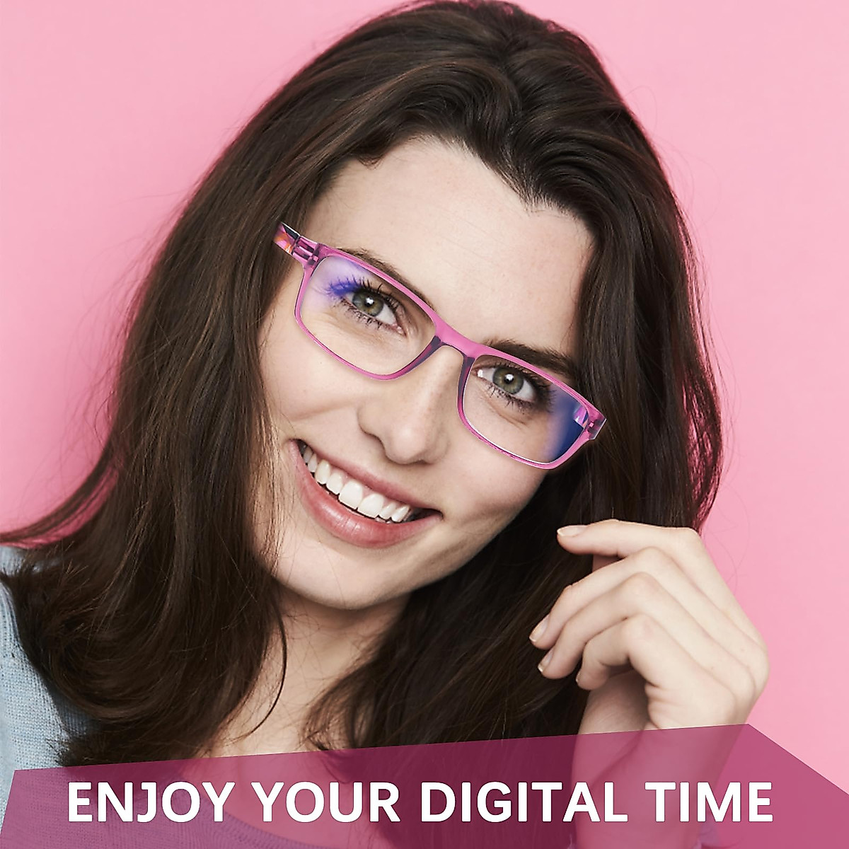 BONCAMOR 6 Pack Stylish Reading Glasses for Women Men Blue Light Blocking Square Spring Hinges Computer Readers (6 Mix-3, 2, diopters)