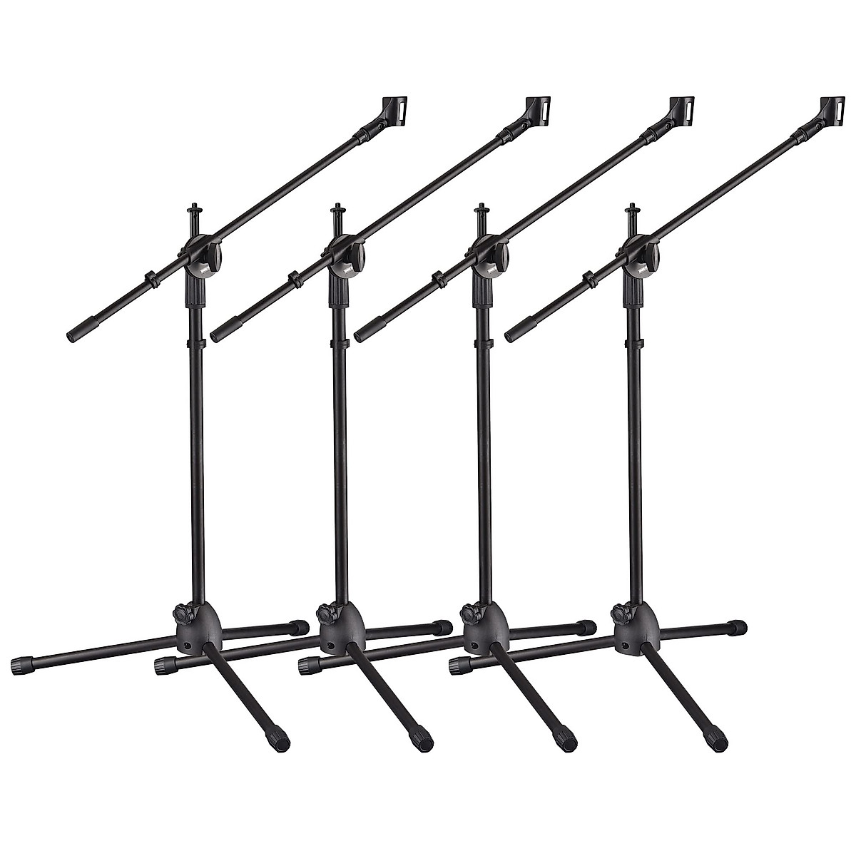 AW 4-Pack Adjustable Microphone Stand Boom Arm Mic Mount Quarter-turn Clutch Tripod Holder Audio Vocal Singing Speech Stage Outdoor Activities Stage