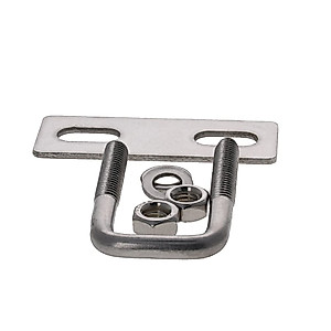 Bettomshin 4Pcs U-Bolts 304SS, 0.79inch(20mm) Width x 0.94inch(24mm) Thread Length Square U Bolts M6 w Washers and Nuts for Replacement Parts Accessories Ski Boat Fishing Boat Sailboat Trailer