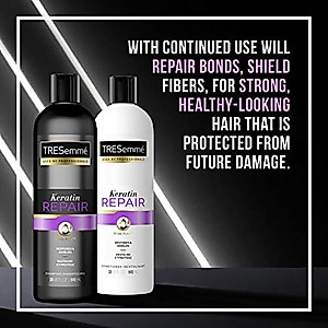 TRESemmé Shampoo for Damaged Hair Keratin Repair Restores and Shields Hair from Damage, 20 Fl Oz (Pack of 4)