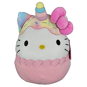 Squishmallows Official Kellytoy Sanrio Squad Squishy Stuffed Plush Polyester Toy Animal (Hello Kitty (Cupcake), 8 Inches)
