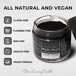 Activated Charcoal Powder with Bamboo Toothbrush for Teeth Whitening | Made in USA | Teeth Stain Remover | Safe for Gums & Enamel | Natural Toothpaste with Vegan Coconut Charcoal & Bentonite Clay