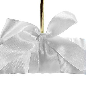 Hangerworld White 17inch Satin Padded Top Garment Wedding Clothes Coat Hangers with Buttons