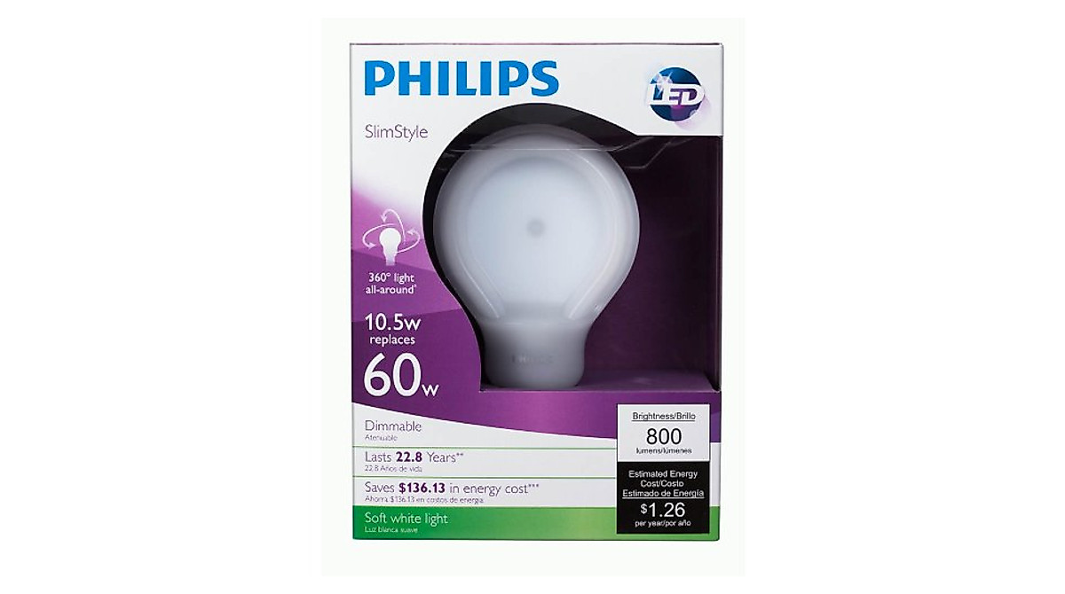 Philips 10.5W Slim Dimmable LED Bulb - Soft White
