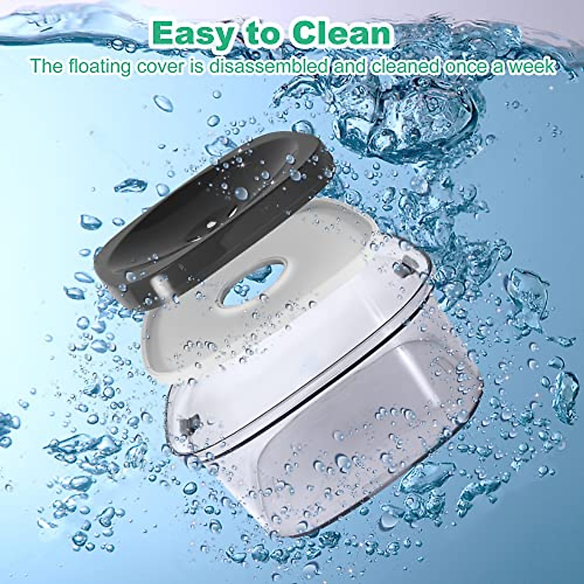 Decflow 2L Dog Water Bowl, Large Capacity Spill Proof Anti-Choking No Spill Bowl with Slow Feeder, Vehicle Carried Travel for Dogs, Cats & Pets.