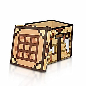 Minecraft Crafting Table Storage Bin Cube Organizer with Lid | 15 Inches