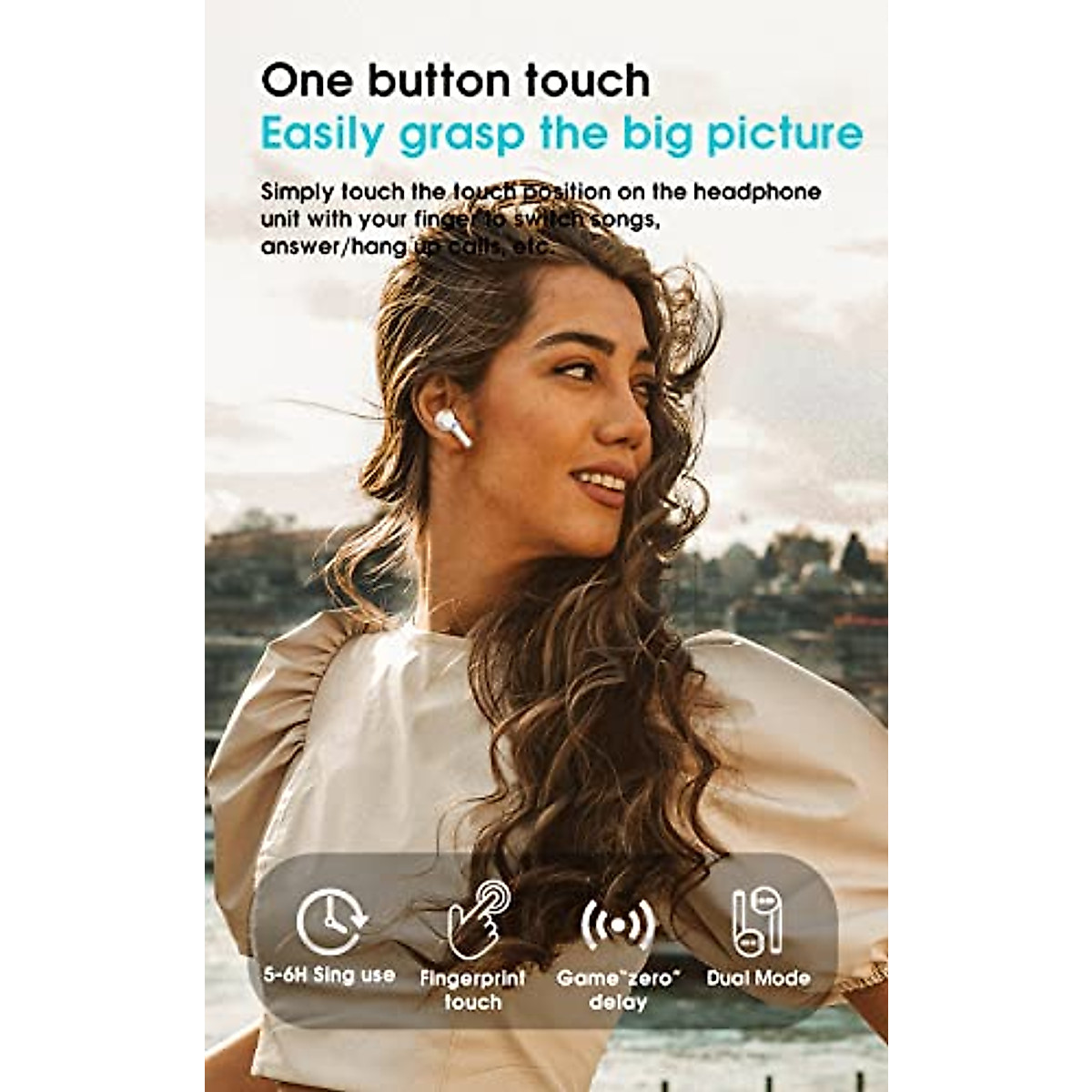 Wireless Earbuds, Bluetooth 5.3 Headphones with 4 HD Mics, Wireless Headphones ENC Noise Cancelling Earbuds Type C Ear Buds, 30H Playtime Sports for iPhone Samsung Andoird