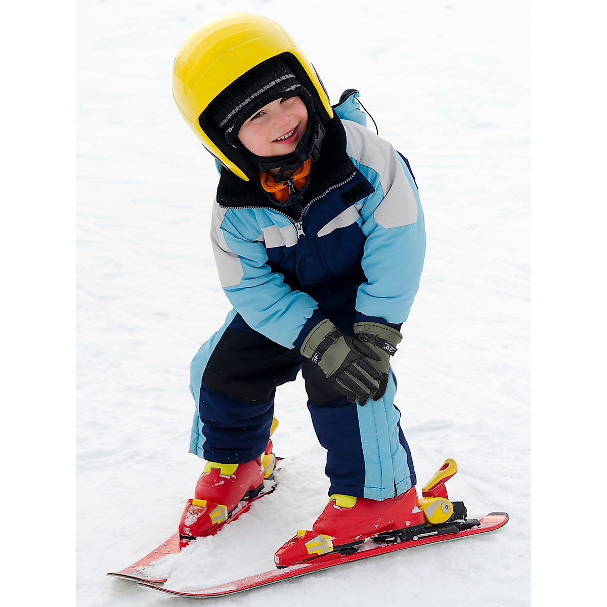 SATINIOR 2 Pairs Kids Waterproof Winter Snow Gloves Ski Gloves for Boy Girl Outdoor Warm Thickening Snowboard(Purple, Dark Green,6-10 Years)