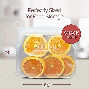 Reli. Reusable Silicone Bags (3 Pack, Multi-Size) | 1 Snack, 1 Sandwich, 1 Gallon - Clear | Silicone Bags for Food Storage | Reusable Food Storage Bags for Food, Meal Prep | Dishwasher/Freezer Safe