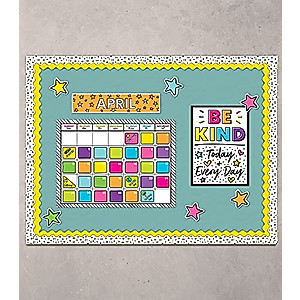 129 Pcs. Carson Dellosa Kind Vibes Calendar Bulletin Board Set, Colorful Bulletin Board Calendar Classroom Décor with Motivational Mini Posters, Numbers, Holidays and Birthdays