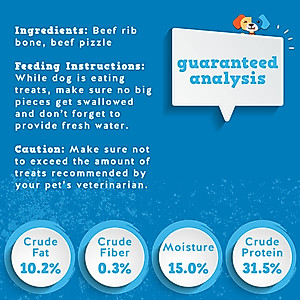 Jack&Pup Twist Beef Rib Bones for Dogs, 7" Beef Rib Bone Small Dog Bones for Puppies with Beef Jerky Twist for Flavor and Fun - Healthy Dog Bones Rib Small Dog Chew Bones (4 Count)