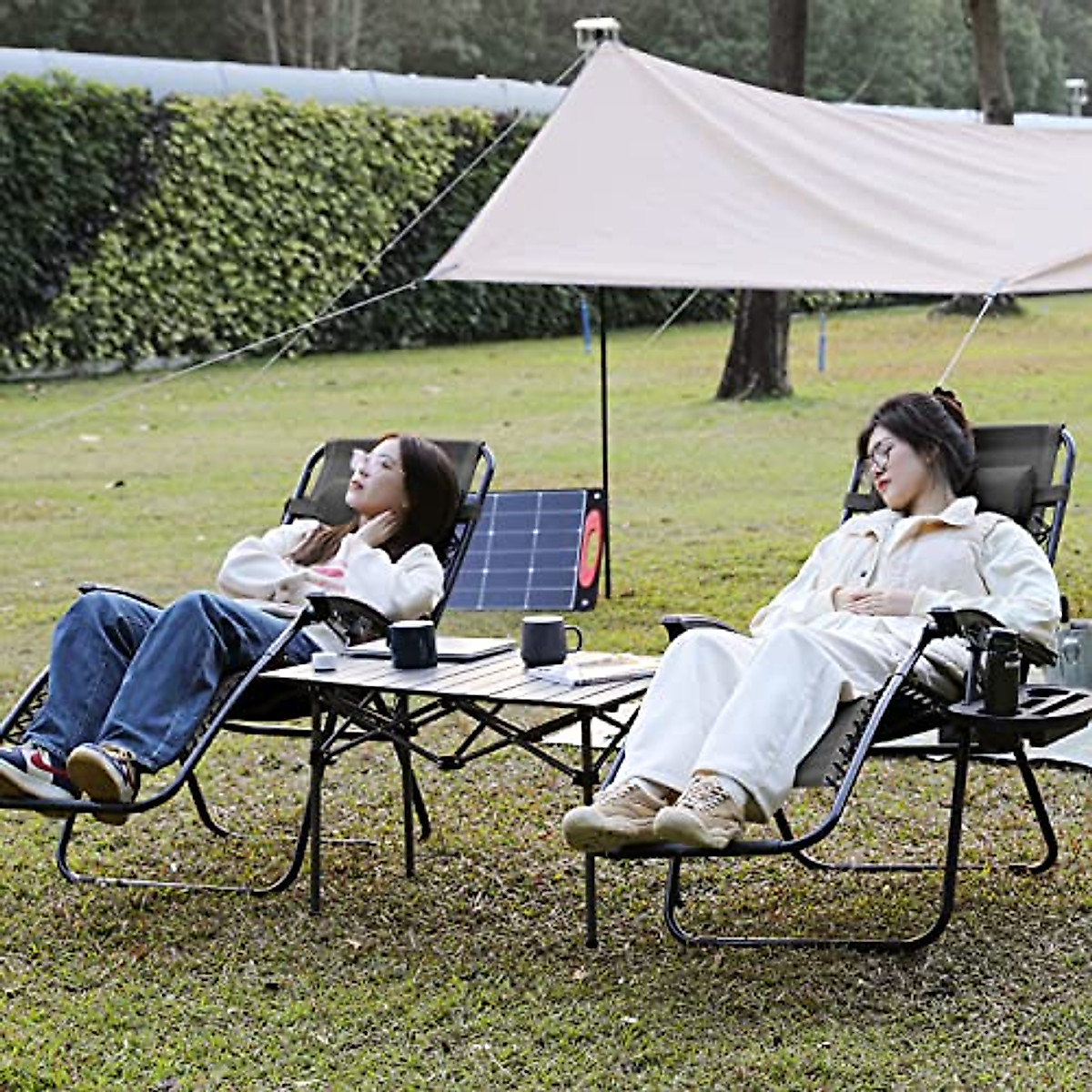 MoNiBloom 2 Pack Patio Zero Gravity Chair Outdoor Folding Adjustable Reclining Black Chairs Pool Side Beach Lawn Lounge Chair with Pillow and Cup Holder, 330lbs Capacity, Black