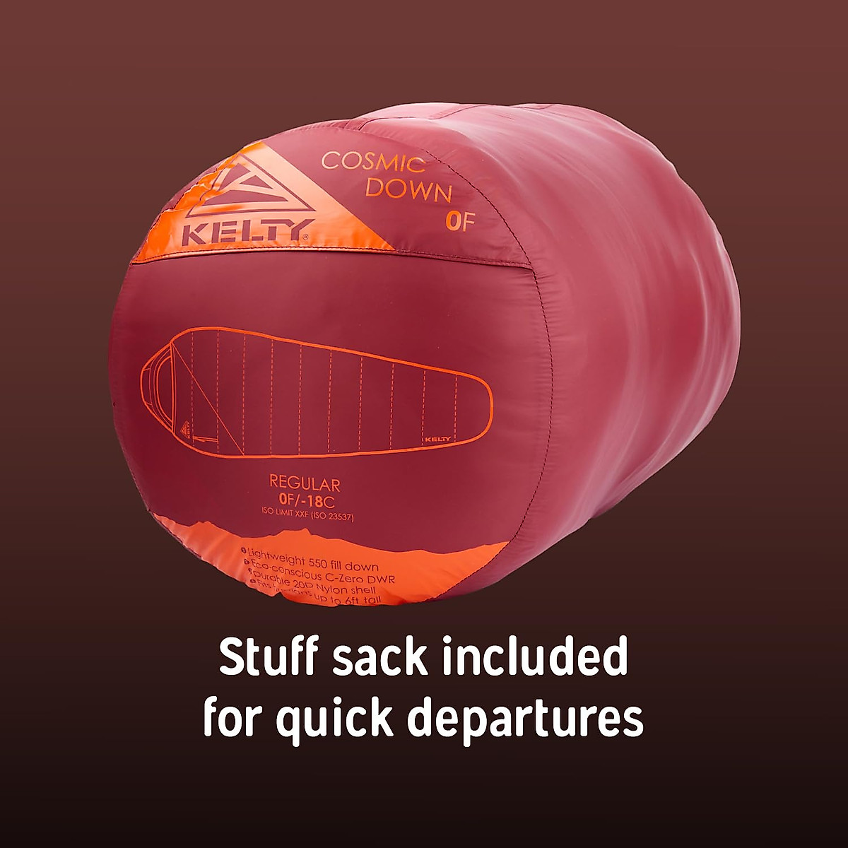 Kelty Cosmic 0 Down Mummy Sleeping Bag - 550 Fill Duck Down Winter Backpacking Sleeping Bag, Regular