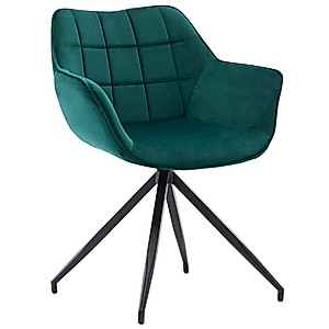 DUHOME Accent Chair Mid-Back Home Office Dining Chairs Modern Upholstered Armchair Atrovirens 1ps