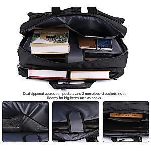 FreeBiz Laptop Backpack Messenger Bag-Hybrid Briefcase Bag BookBag Rucksack with Handle and Shoulder Strap Fits Up To 18.4 Inch Gaming Notebook Compute (18.4 inches, Black)