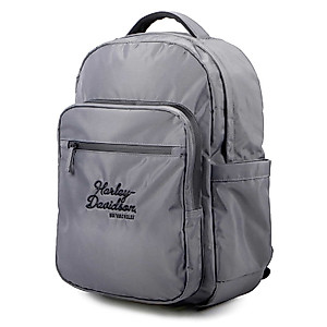 Harley-Davidson Women's Black Opal Backpack, Water-Resistant Nylon - Pearl Gray