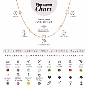 14k Sideways Initial Gold Necklace w Solitaire Diamond, Custom Multiple Letter Necklace, Personalized Solid Gold Initial Diamond Letter Necklace, Personalize Birthstone Bridesmaid Gift.