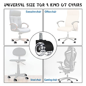 BBTO 20 Pcs Office Chair Wheels Replacement Bulk 2 Inch Swivel Heavy Duty Caster Wheels Rolling Desk Chair Casters Quiet for Hardwood Floors and Carpets Universal Computer Chair
