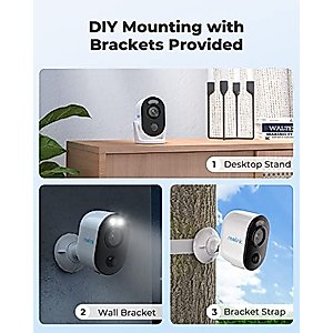 REOLINK Security Camera Outdoor, No Hub Needed, 2K Resolution, Wireless Battery Solar Powered, Color Night Vision with Spotlight, 2-Way Talk Live View, Built-in Siren, Argus 3 with Solar Panel