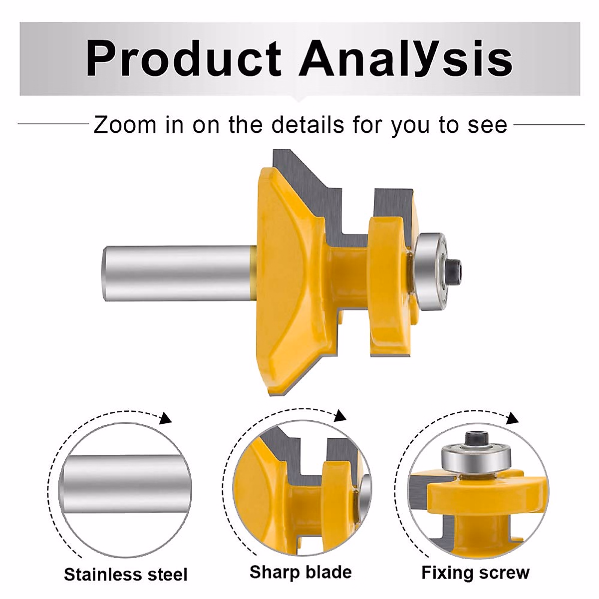 LETBUY Flooring 2 Bit Tongue and Groove Flooring Router Bit Set 1/2-Inch Shank (2 pcs)