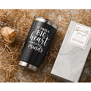 Fimibuke Gifts for Teacher from Students - 20 OZ Tumbler Teachers Day Gifts for Teacher Appreciation Teacher Gift Insulated Cups Big Heart Funny Birthday Present Graduation Gifts Tumbler for Teacher