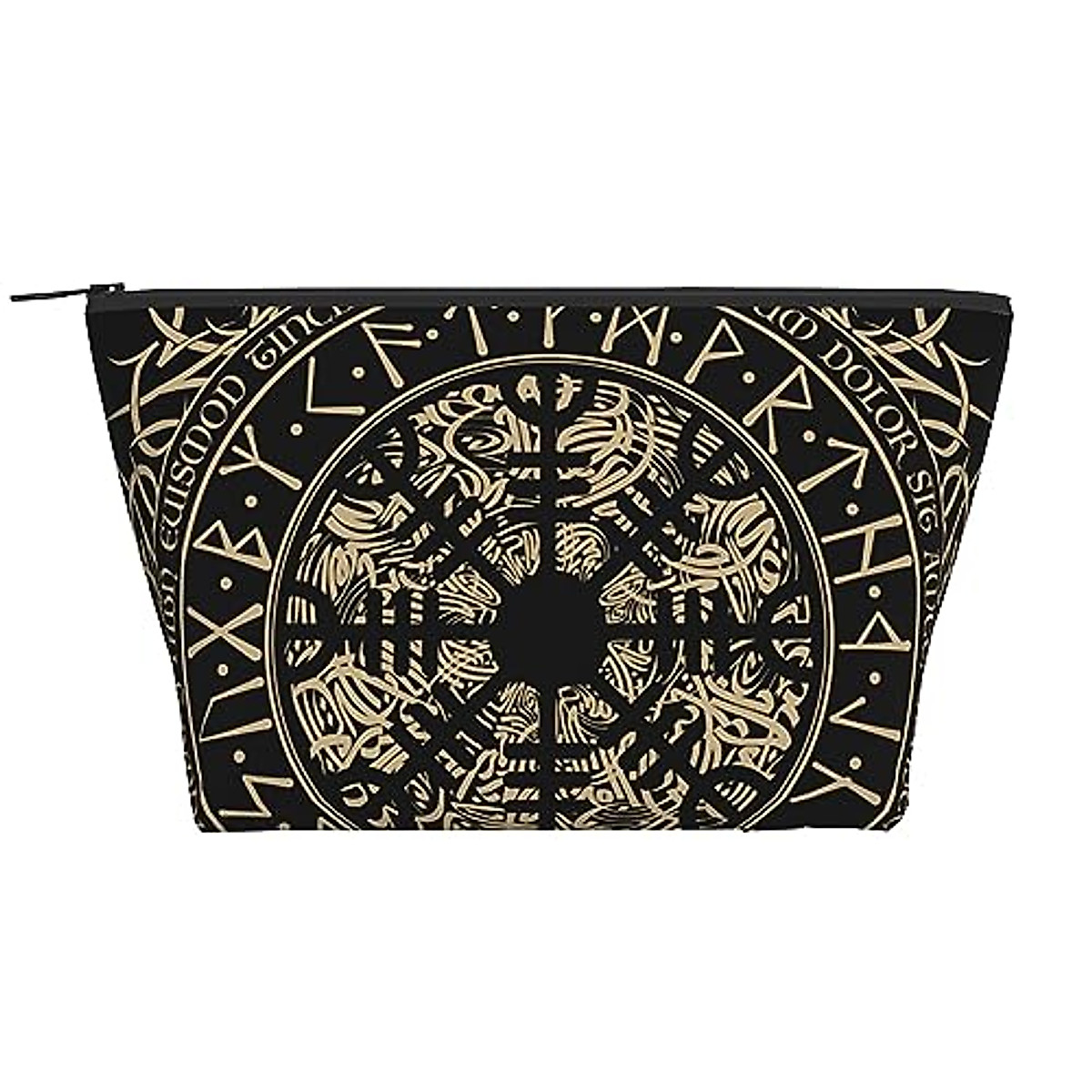 Women's Lightweight Makeup Bag Pouch Compatible with Cool Norse Viking Vegvisir Runic Compass, Funny Travel Cosmetic Bag Portable Pencil Bag with Zip for Office College Christmas Gift