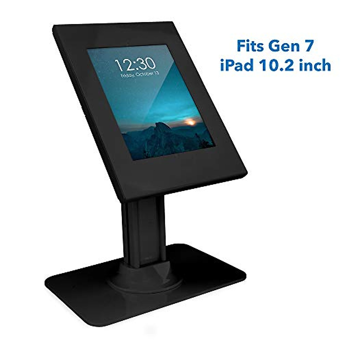 Mount-It! Anti-Theft Kiosk Stand for iPad, iPad Pro, iPad Air, Samsung Tab A | Secure iPad 10.2 Retail Kiosk | Locking Counter-Top Tablet Stand for 10.2 and 10.5" Tablets, Black