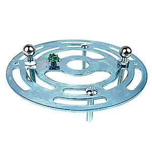 U/D 4 in Diameter Round Zinc Plated Steel Universal Mounting Crossbar,Light Fixture Mounting Bracket with Ground Screw and Acorn Cap Nuts for Mount Wall Light, Chandelier (1, 4Inch)