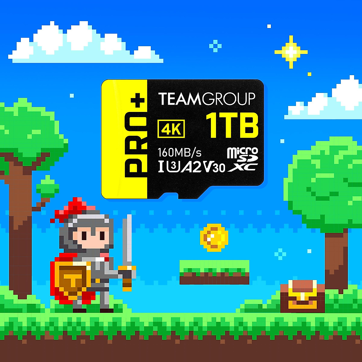 TEAMGROUP A2 Pro Plus Card 1TB x 2 Pack Micro SDXC UHS-I U3 A2 V30, R/W up to 160/110 MB/s for Nintendo-Switch, Steam Deck, Gaming Devices, Tablets, Smartphones with Adapter TPPMSDX1TIA2V3064