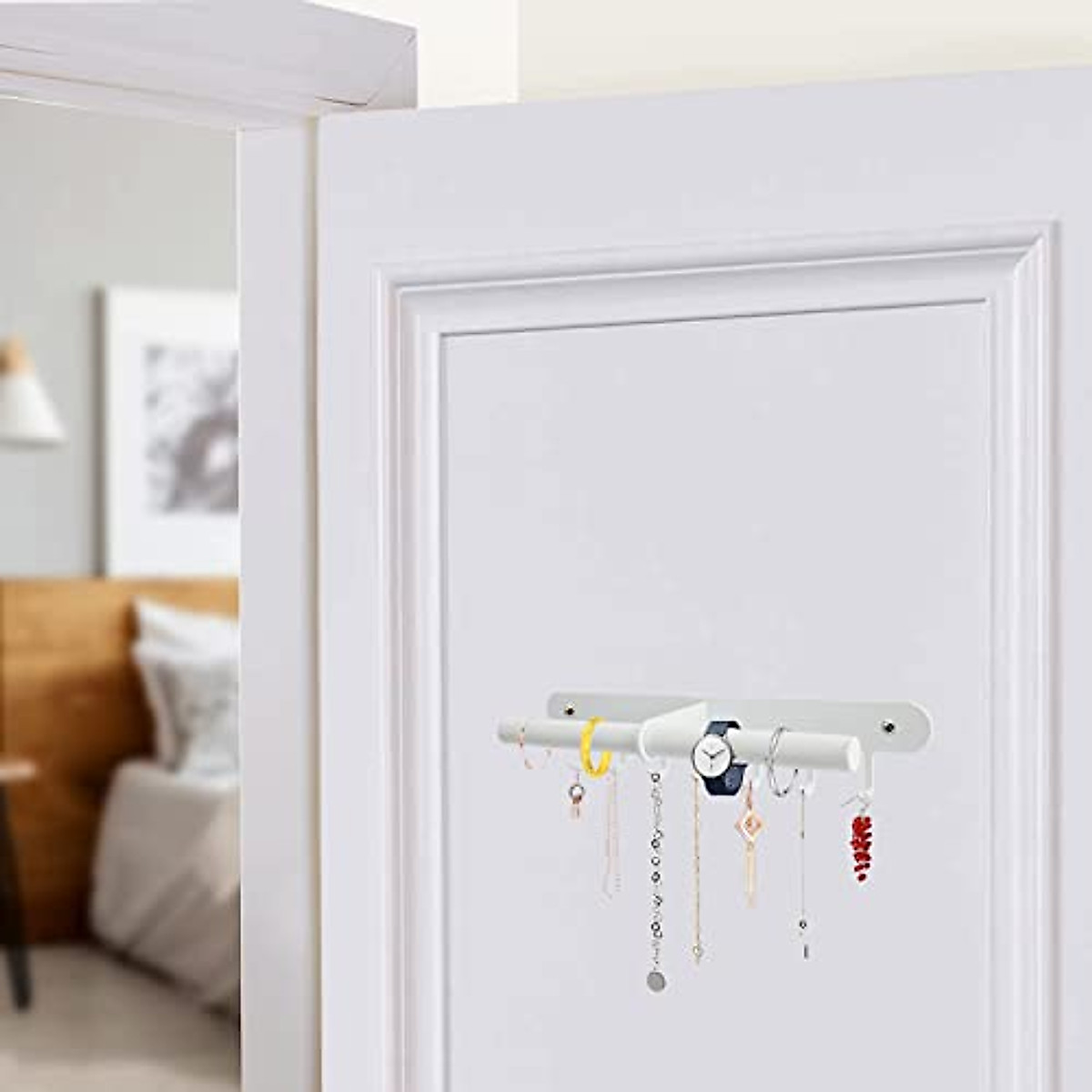 Haosuny White Coat Hooks for Doors - Wall Coat Rack with Hooks, Wall Mounted Coat Rack (01)