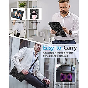 GEEKSDOM STOCK Case Compatible with iPad Pro 12.9 Inch, Heavy Duty Military Grade Drop Tested Shockproof Full Body Protection with Kickstand & Strap Case for iPad Pro 6th Gen 12.9 2022/2021/2020