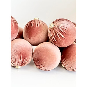 Terracotta Christmas Handmade Velvet Ornaments, Bulk Christmas Balls, Christmas Tree Bulbs, Christmas Decorations, Christmas Gift Idea, Set of 12