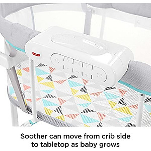 Fisher-Price Baby Bedside Sleeper Soothing Motions Bassinet With Lights Music Vibrations & Overhead Mobile, Windmill