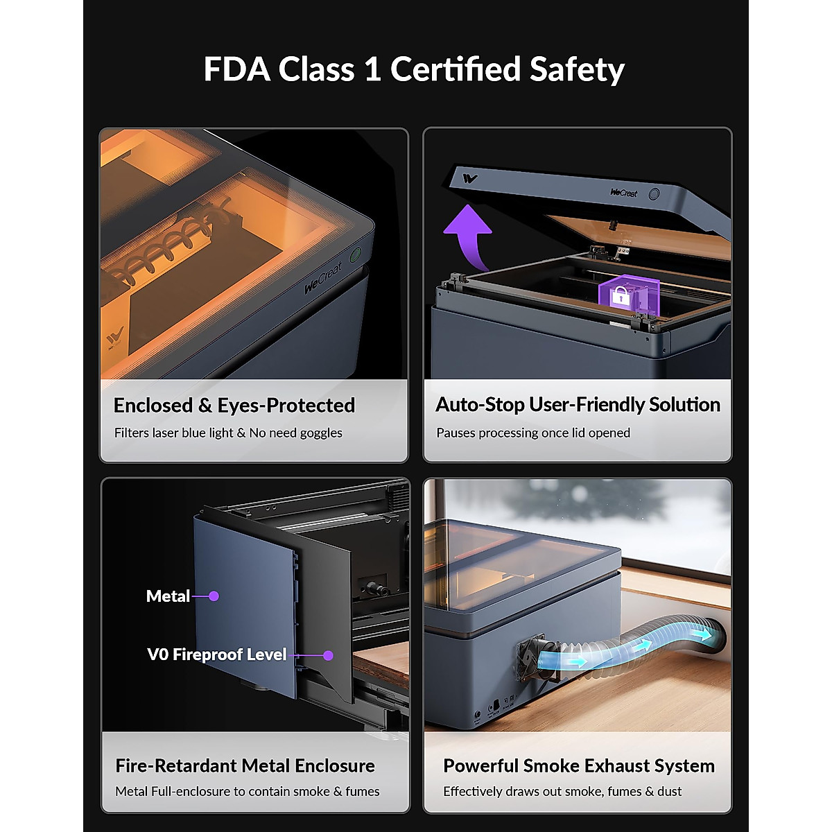 WECREAT Vision 40W Laser Engraver and Cutter Machine with Automatic Conveyor Feeder, Fume Extractor, 4-in-1 Rotary, Air Assist, Laser Bed for DIY Engraving and Cutting Acrylic Wood Metal Leather